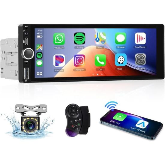 Autoradio 1 Din - SANAG - A358 - Écran Tactile 6,86 Pouces - Carplay et Android Auto - Bluetooth ...