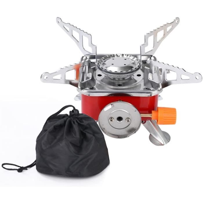 Réchaud à gaz portable pour camping - Petit - Pliable - Coupe-vent ...