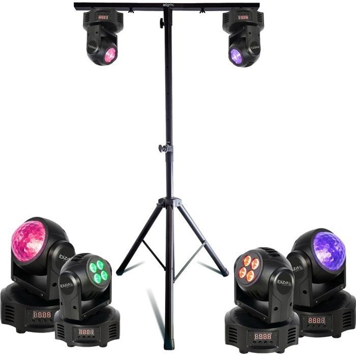 Pack Lumière Mooving Light & Sound ML-SUPPORT-DJLIGHT 1,60m réglable ...