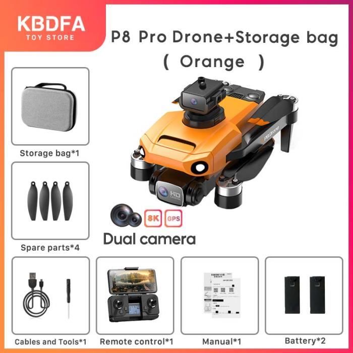 8k-Orange-GPS-2B-KBDFA 2023 nouveau p8 pro brushless gps dron 4k double ...
