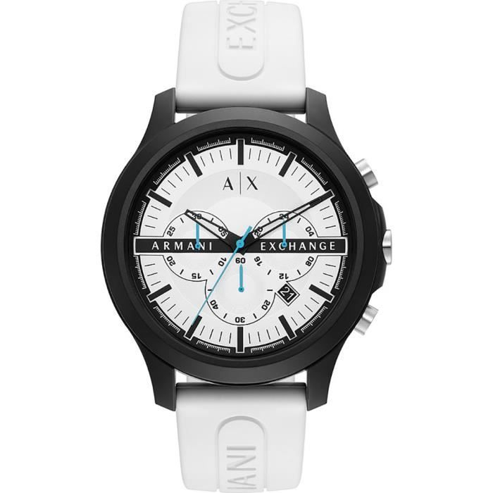 Montre Hommes Armani Exchange Quartz Chronographe Bracelet Silicone Blanc AX2435 Blanc Sport Achat vente montre Homme Adulte Blanc Neuf Cdiscount