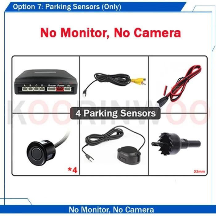 Koorinwoo-Kit Complet de Capteurs de Stationnement de Voiture,Système ...