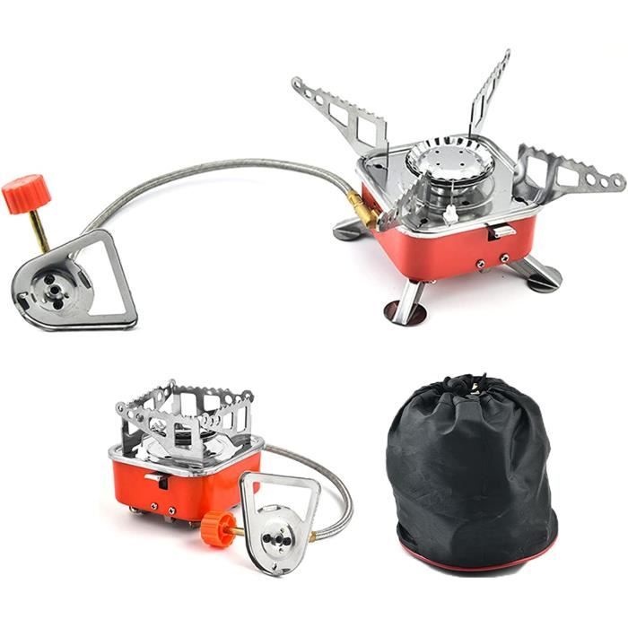 Mini réchaud à gaz portable au butane en acier inoxydable avec boîte de ...