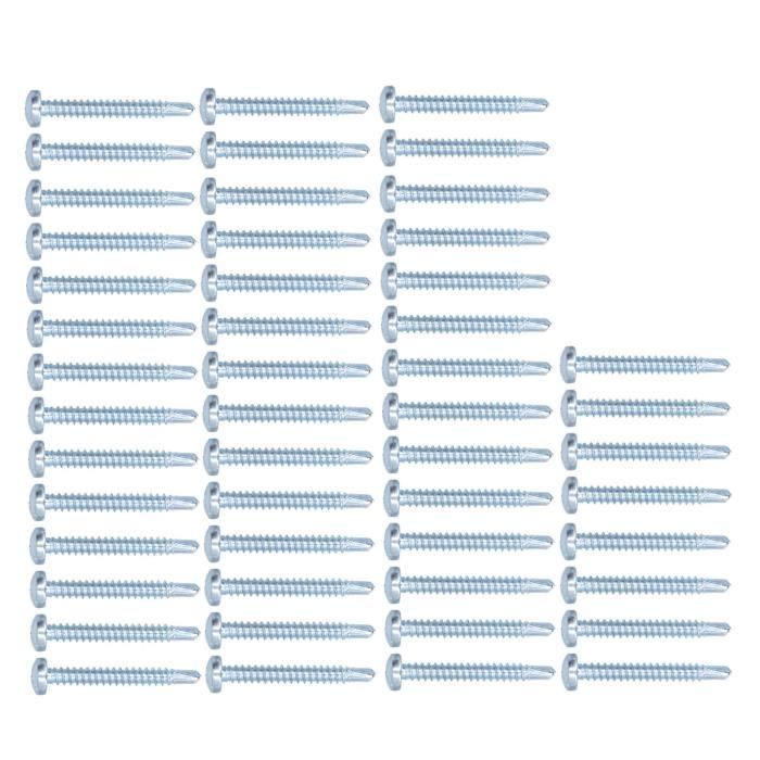 Cikonielf Kit d'assortiment de vis autoperceuses 50pcs vis auto-perceuse croix zingué matériel ...