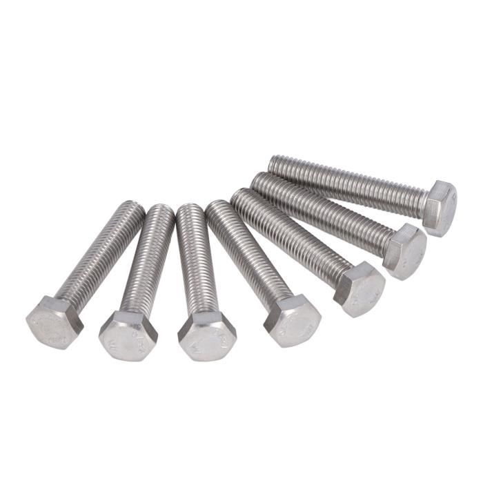 Boulon Hexagonal FDIT M10 en Acier Inoxydable A2-70 - Lot de 20 - Blanc - Cdiscount Bricolage