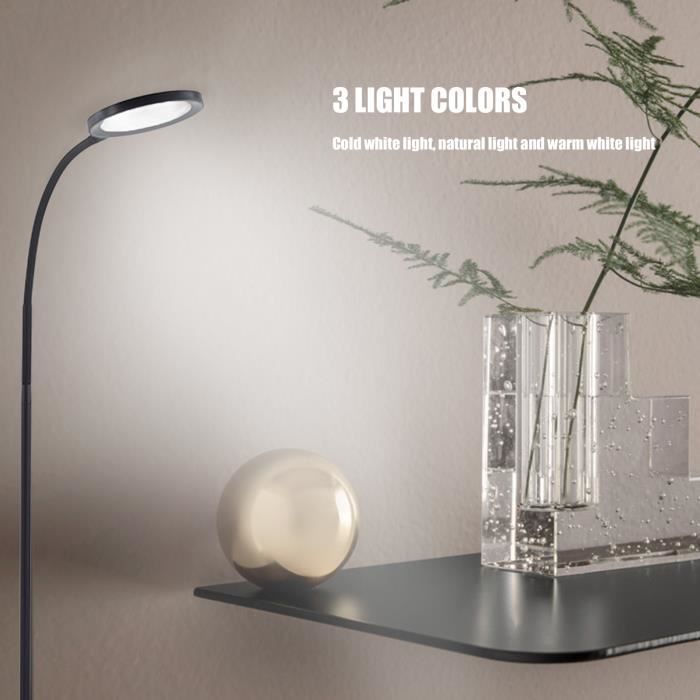 JIT Lampadaire sur pied Lampadaire LED 3 couleurs base stable lampe de ...