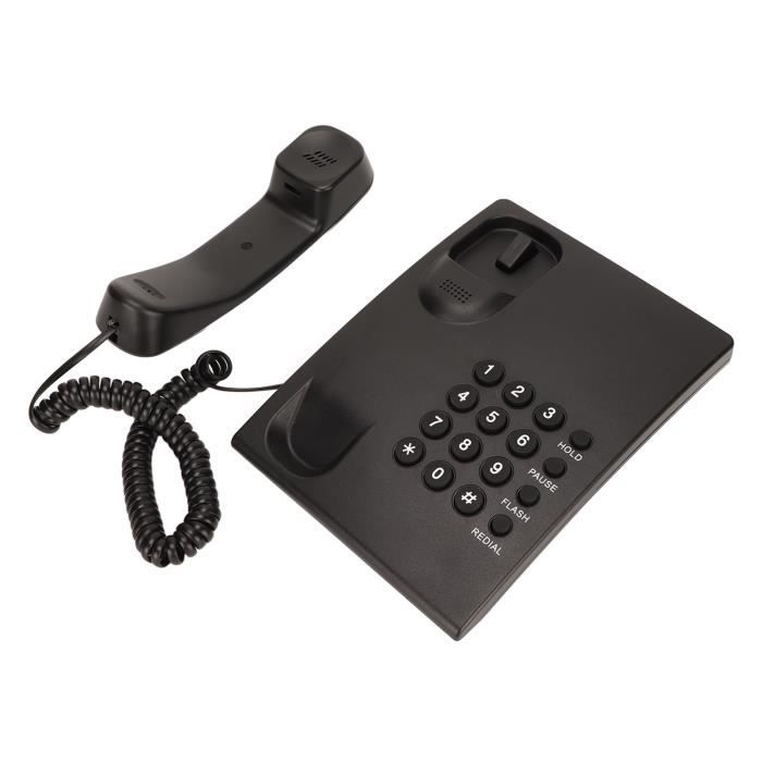 HURRISE Téléphone fixe de bureau Téléphone filaire mural de bureau bureau à domicile téléphone ...