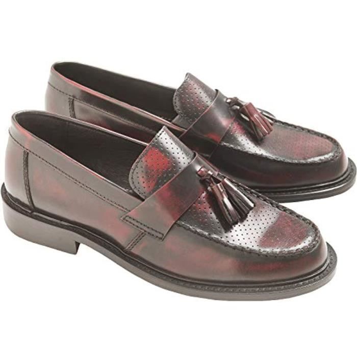 Chausson De Plongee WWCFI Quad punch Mocassins en cuir Casual - Bordo ...