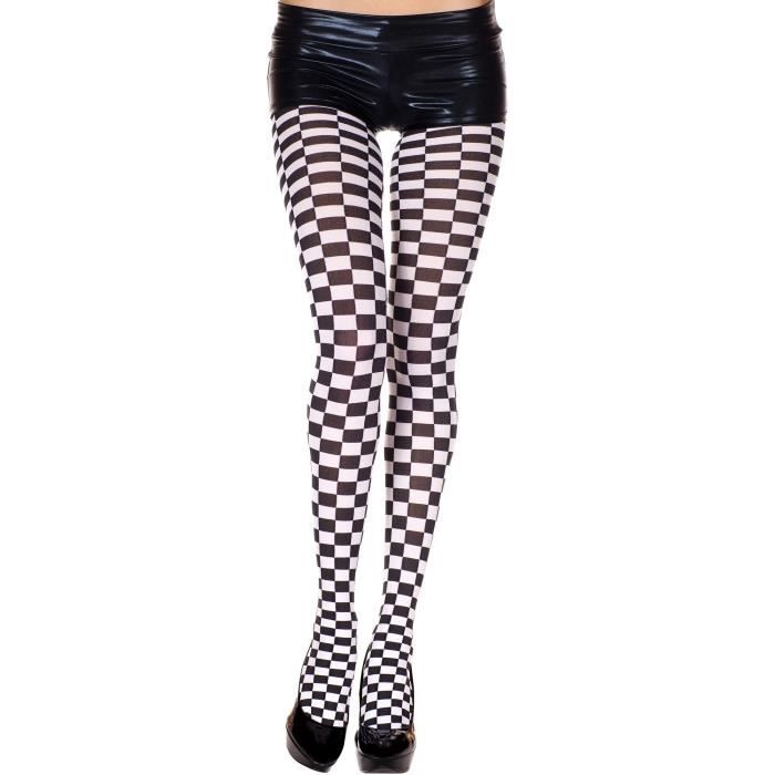 Collant à damier - Marque - Modèle - Noir/blanc - Adulte - Femme Noir ...
