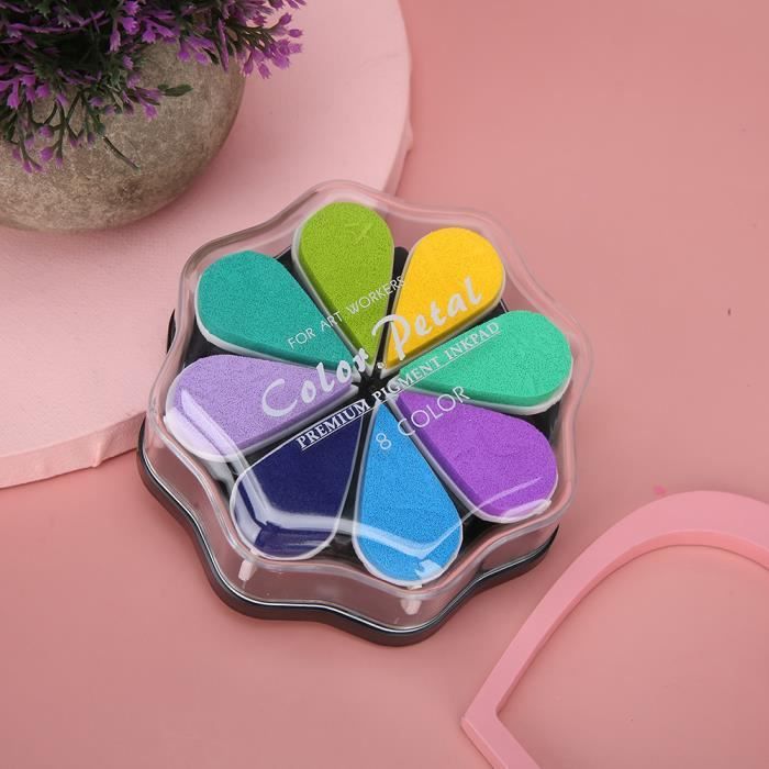 8 couleurs forme de pétale calendrier livre scrapbooking coloré timbre ...