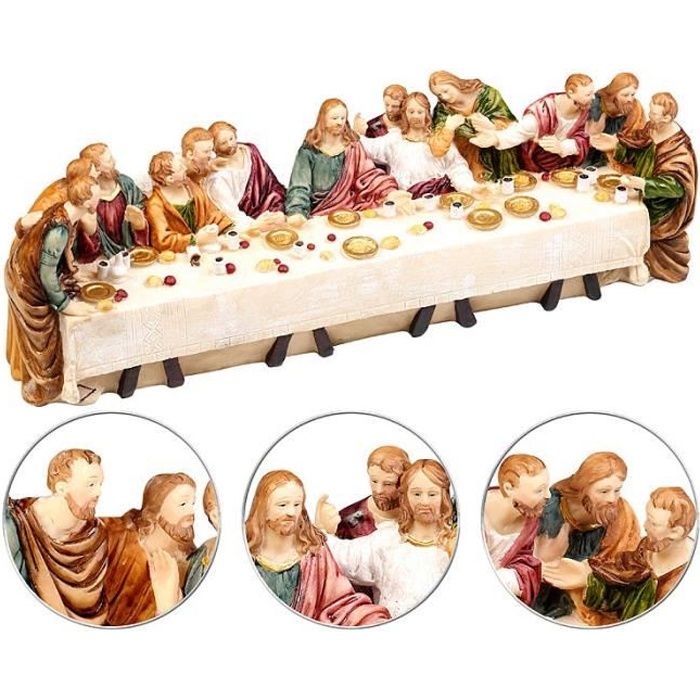 Décoration - PEARL - Sainte Cène en polyrésine avec 13 figurines ...