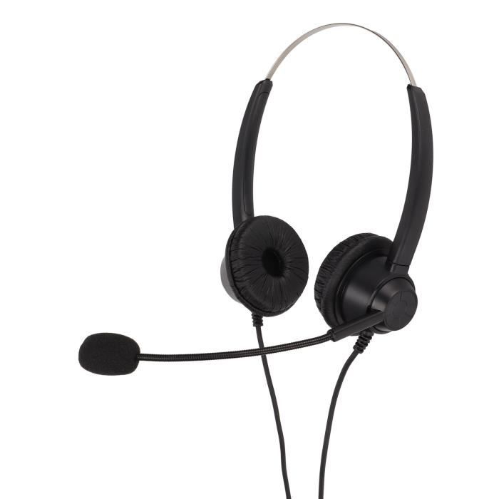 Casque de téléphone filaire QIILU H360D-RJ9-VA binaural avec micro ...