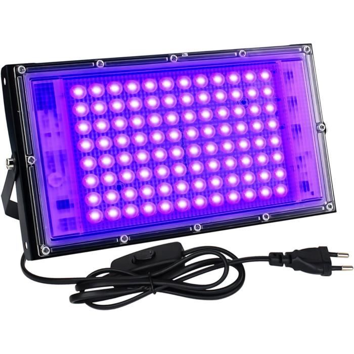 Lumiere Noire Led 100W, Projecteur Led Uv Extérieur 395-400Nm Lumière Noire Ultraviolet Ip65 ...