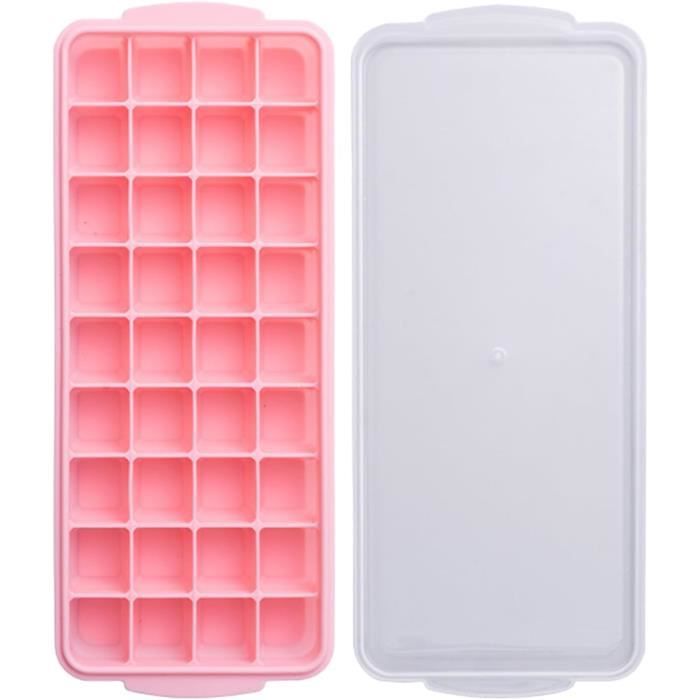 Bac À Glaçons Avec Couvercle, Moules À Glaçons, En Silicone Et Flexible ...