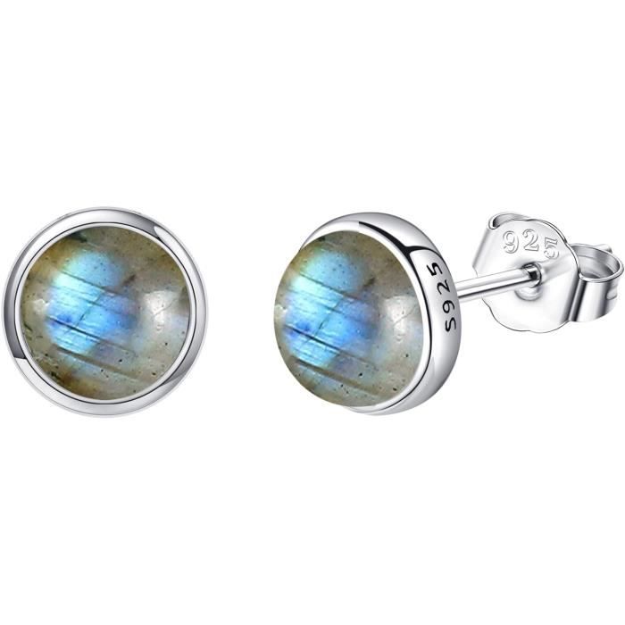 Boucles D'Oreilles Labradorite En Argent Sterling Avec Pierre Précieuse Naturelle Pour Femme ...
