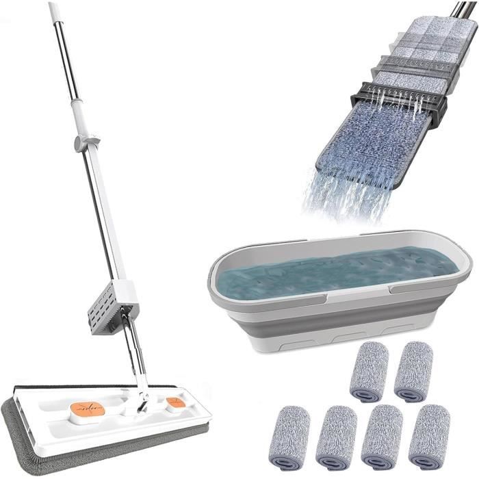 Grand balai plat, articulé à 360 °, balai plat, serpillère plate ...