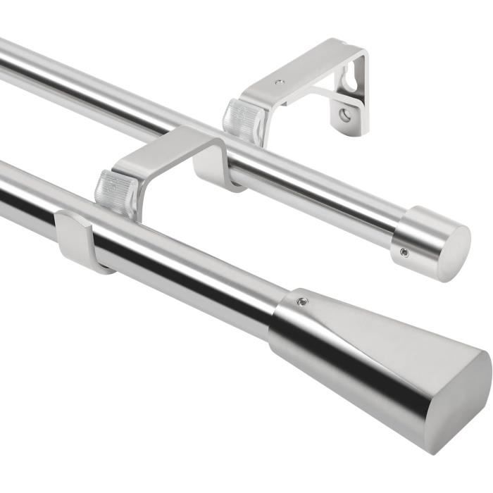 Eson Casa Tringle à rideaux double extensible de 120 à 210 cm de diamètre avec embouts ...