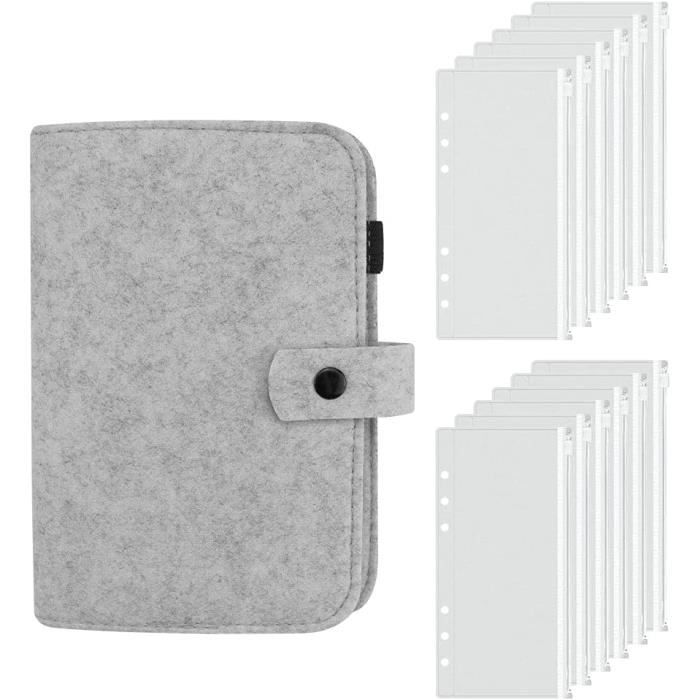 QUCUMER Classeur A6 en Feutre Portfolio A6 6 Anneaux Polyvalent avec 12 ...