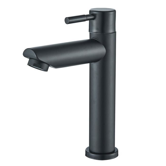 Robinet de lavabo Eau Froide noir avec Flexible Raccordement,Mitigeur ...