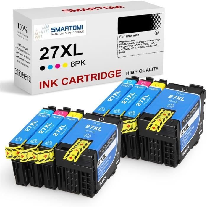 27Xl Cartouches D'Encre Compatible Pour Epson 27 27Xl Pour Epson Workforce Pro Wf-3620Dwf Wf ...