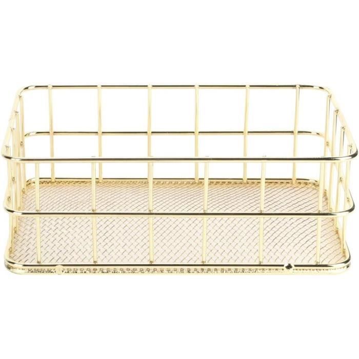 Panier De Rangement En Fer Forgé, 24,5X16,5X6,5Cm Plateau De Bureau En ...