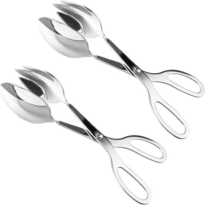 Lot De 2 Pinces De Cuisine En Acier Inoxydable Pinces Salade Ciseaux ...