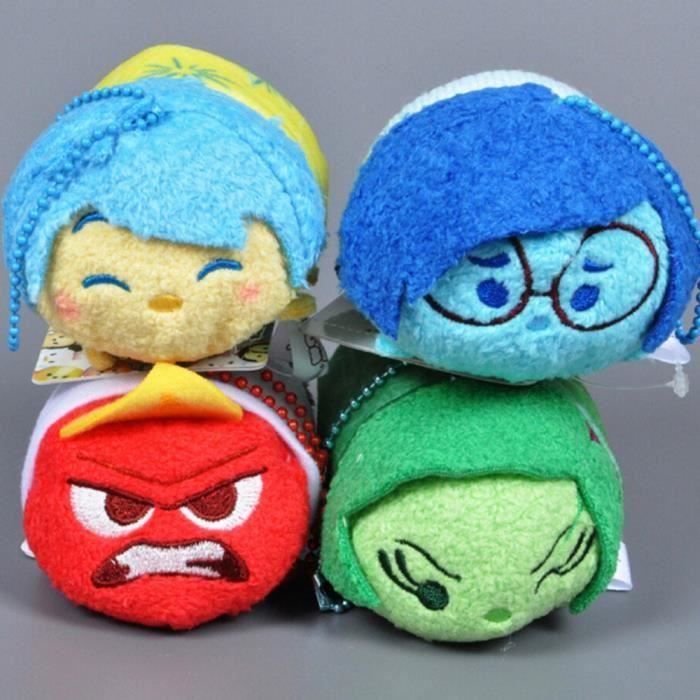 4 Pièces Peluche Tsum Tsum Inside Out Peluche poupées porte-clés ...