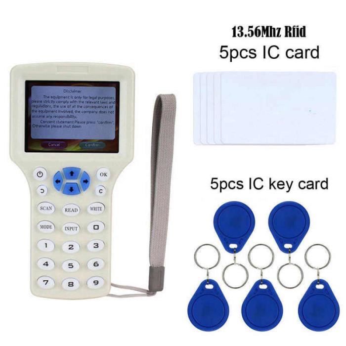 CS-13838-Copieur RFID 125KHz. lecteur de porte clés NFC. programmateur chiffré 13.56MHz. USB UID ...