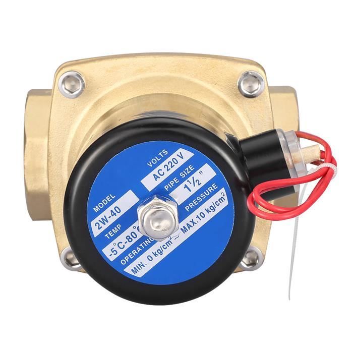 Zerone électrovanne NC Électrovanne électrique 220V 1-1/2DN40 NC Eau Normalement En Laiton Fermé ...