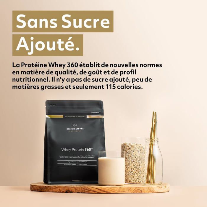 Whey Protéine 360 The Protein Works 1.2 kg Fraise à la Crème avec ...