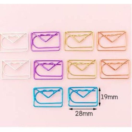 10 Pcs-Pack Mignon Mini Trombones Kawaii Papeterie Métal Transparent ...