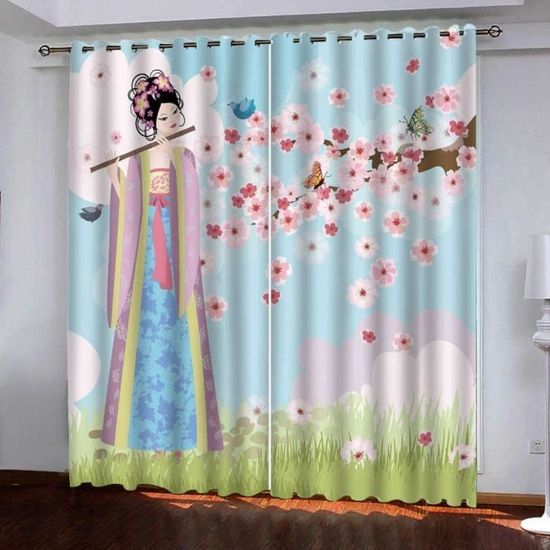 Rideau Occultant,Impression Photo 3D,Style Antique,Isolation Thermique ...