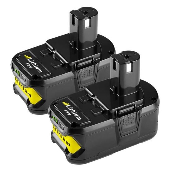 2pcs Batterie Ryobi 18V P108 18V 5.0Ah pack de Batteries de ...