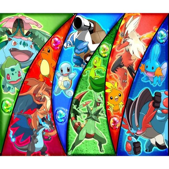 Poster Affiche Pokemon Evolution Des Pokemon(77x91cmB) - Cdiscount Maison