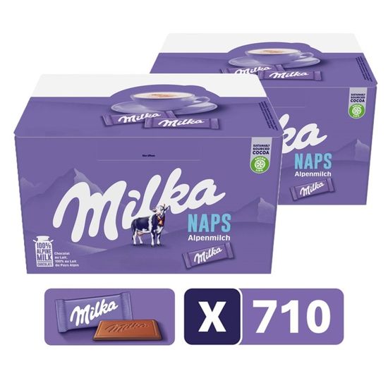 Milka - 2 Présentoirs de 355 Milka Naps - Carrés de Chocolat au Lait ...