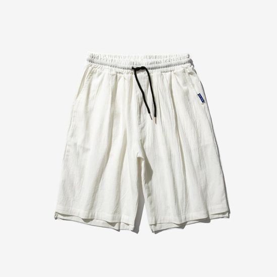 Short Homme Coton fin lin amples couleur unie grande taille taille ...