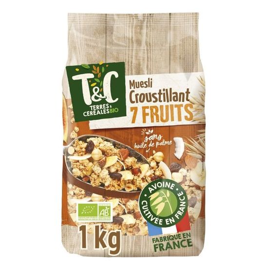 LOT DE 2 - TERRES ET CEREALES - Muesli Bio Croustillant 7 Fruits ...