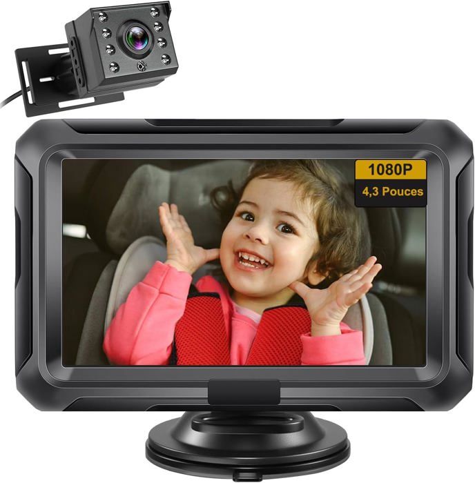 Caméra De Voiture Pour Bébé, 1080P Caméra Du Siège Arrière De Bébé 4,3 ...