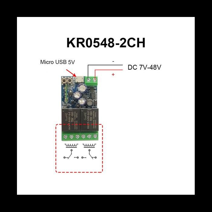 USB 5V/DC7-48V pour Smart Wifi Switch Universal Relay Module 2CH ...