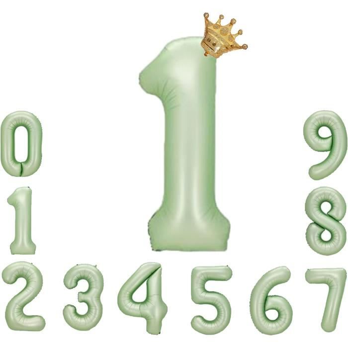 Ballon Chiffre 1 Helium Ballon Anniversaire Macaron Vert Chiffres 1 Ans ...