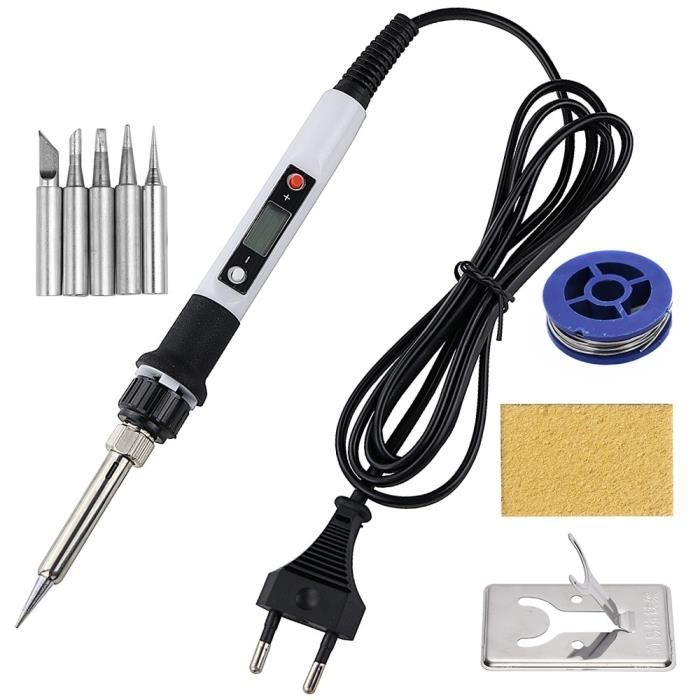 Fer à souder électrique à température réglable avec affichage numérique LCD 80W sans plomb ...