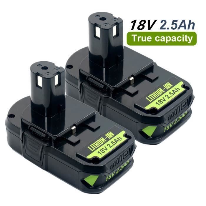 2 pcs Batterie d'outils pour Ryobi 18V 2.5Ah Outil électrique sans Fil ...