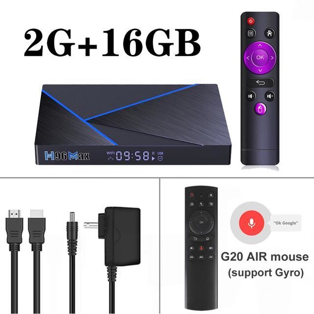 Boîte De TÉLÉVISION Intelligente H96 Max V56 - 2G+16GB - 8K 24G 5G WIFI 8G 64GB - Rockchip ...