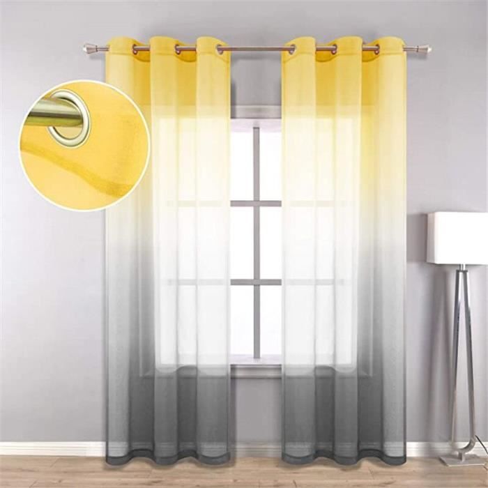 Photophore - Lanterne A Bougie XX01O Yellow Grey Linen Sheer Curtains ...