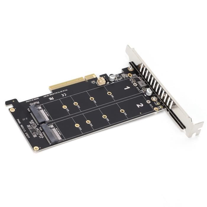 Duokon Adaptateur PCIE double M.2 Double Carte Adaptateur M.2 Nvme Ssd Vers Pcie, Carte D ...
