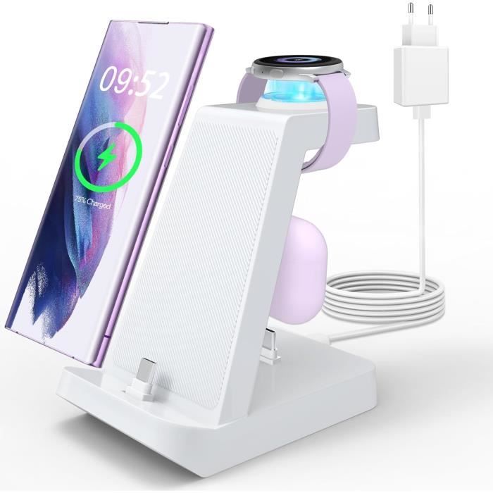 Chargeur Induction Sans Fil, Station De Charge 3 En 1 Pour Samsung ...