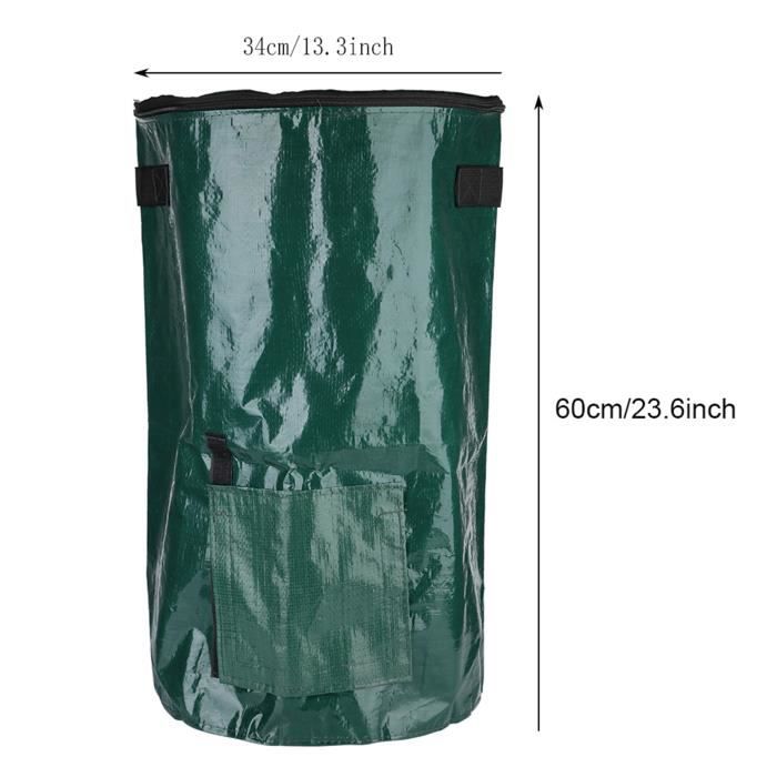 Sac de Compost - FAFEICY - 46L - Diamètre 34 cm - Hauteur 60 cm - Tissu ...