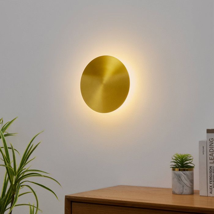Applique murale ronde finition laiton LED intégrée 18 cm - Dorenis ...