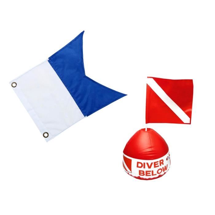 Ensemble De Drapeau Alpha Signal Plongée + Drapeau Rouge Et Blanc Avec ...