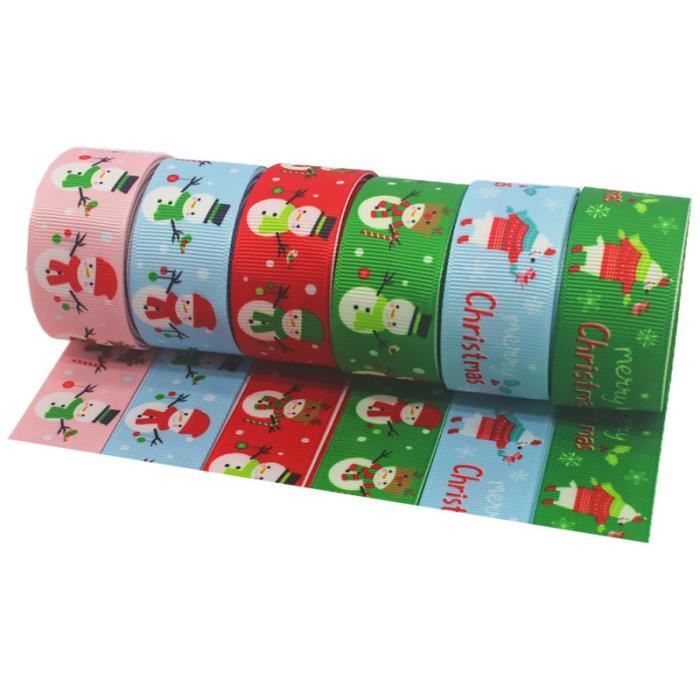 6 ROULEAUX SUR LE THÈME DE NOËL DIY RUY POLYESTER BRICOLAGE RUBAN D ...